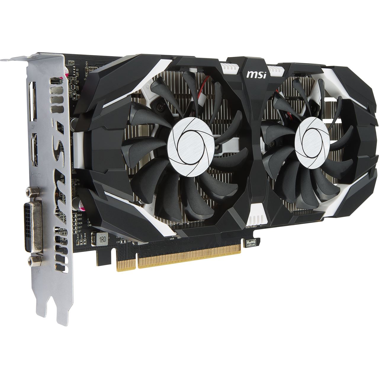 2GB MSI GeForce GTX 1050 2GT OC Aktiv PCIe 3.0 x16